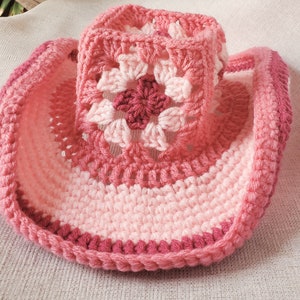 Crochet Cowboy Hat Granny Square Handmade Barbie Pink - Etsy