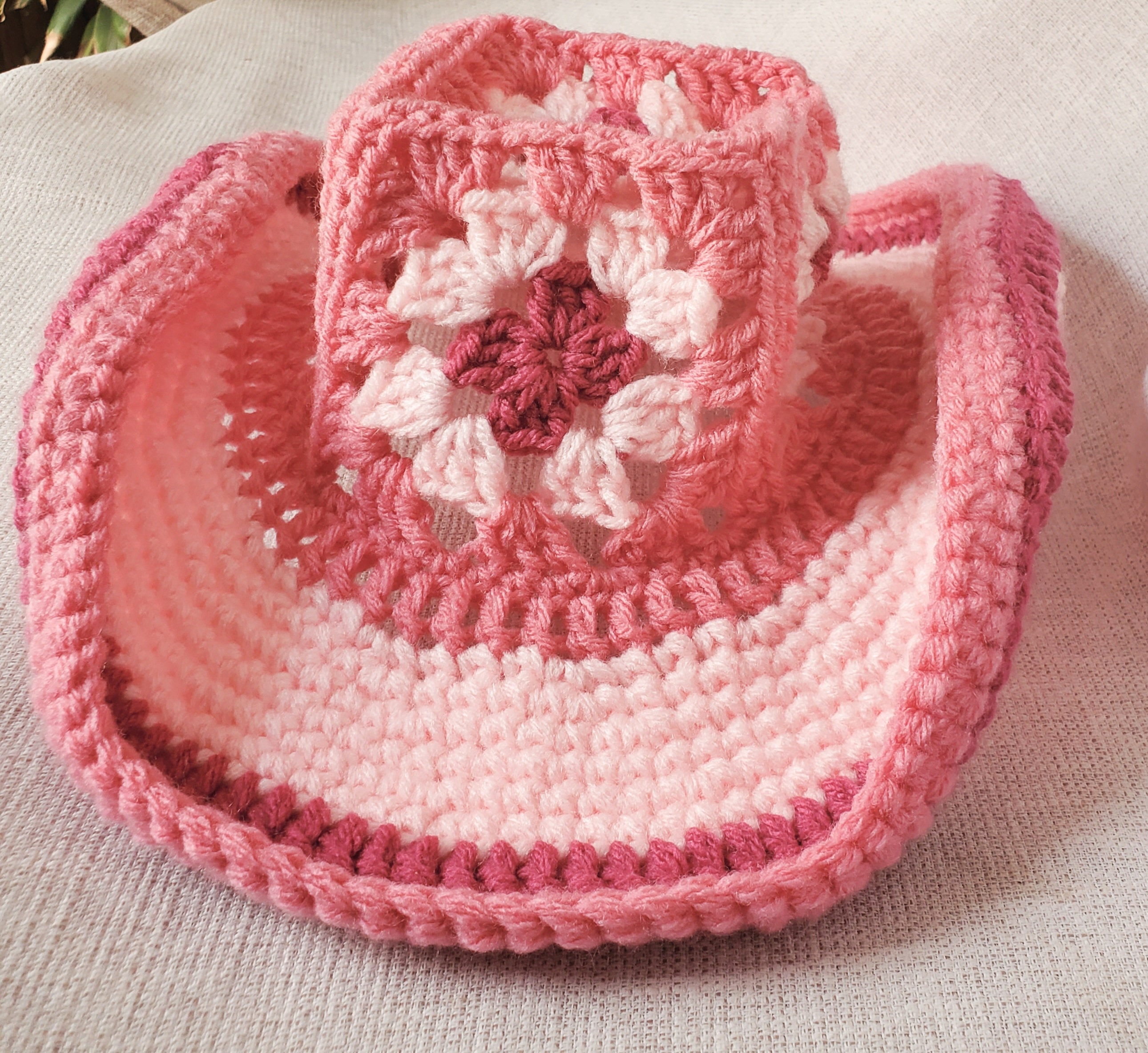Crochet Cowboy Hat Granny Square Handmade Barbie Pink Adult Etsy crochet-cowboy-hat-granny-square-handmade-barbie-pink-adult-etsy