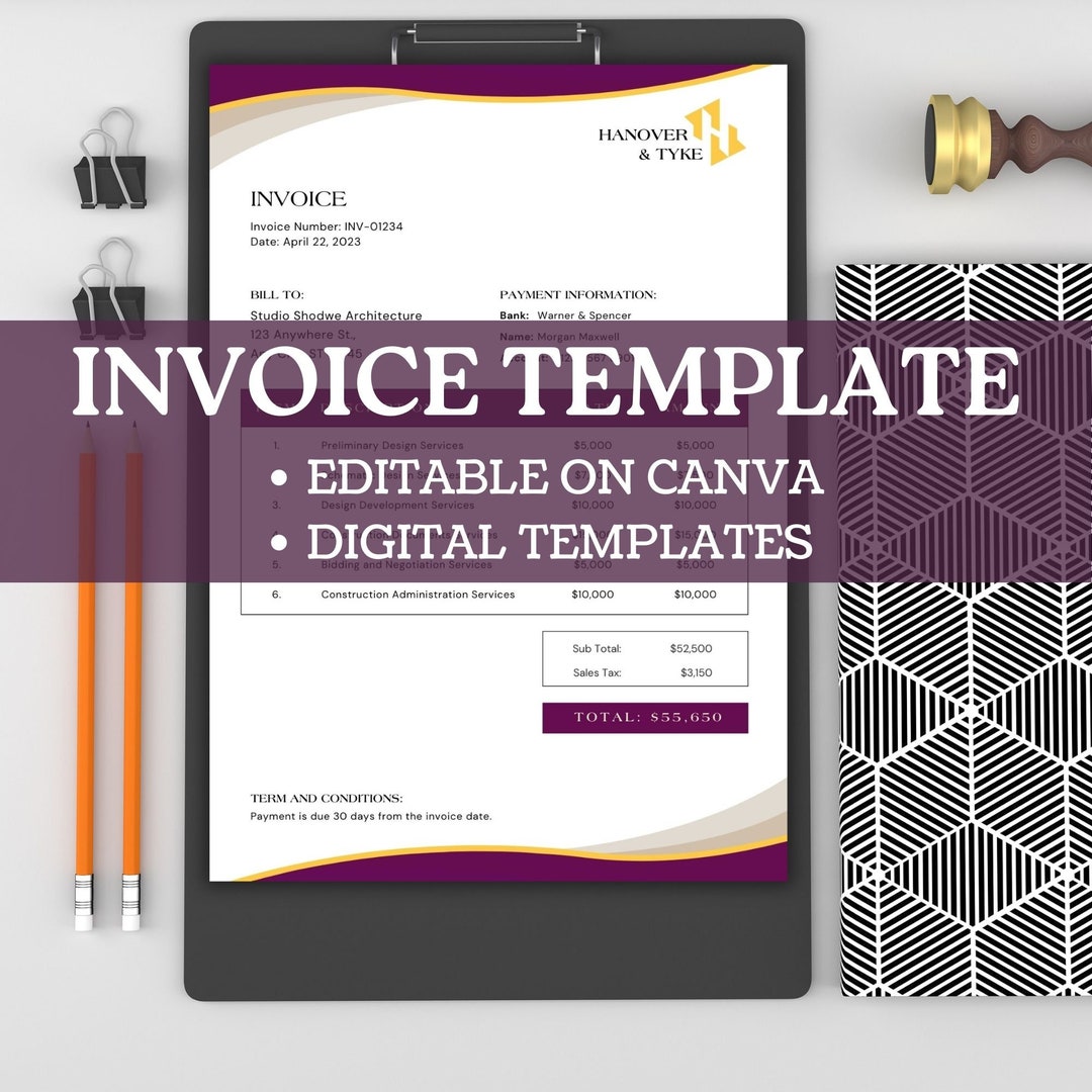 Invoice Template, Professional Invoice, Invoice Template Small Business ...