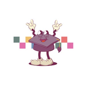 Retro Groovy Mascot Creation Kit, Graduation Cap Clipart (PNG, EPS) - Etsy