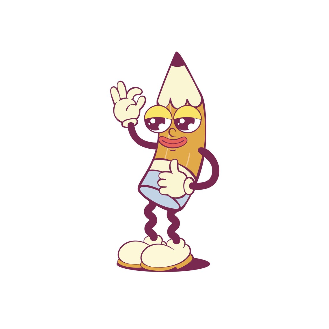 Retro Groovy Pencil Character Creation Kit, Mascot Parts, School ...