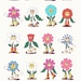 Flower Power Mascot Clipart Collection, Retro Groovy Mascot Creation ...