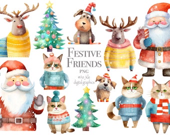 Whimsical Puppies Clipart Png Digital Download Funny Cartoon - Etsy