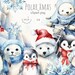 Polar Christmas Clipart Png Digital Download, Watercolor Winter ...