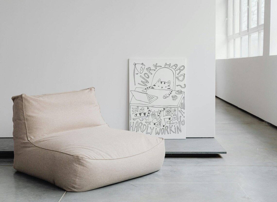 Funny Work Hard Hardly Working Art, Office Humor Doodle, Printable Wall ...