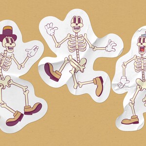 Retro Groovy Skeleton Creation Kit, Retro Halloween, Skeleton Bones ...