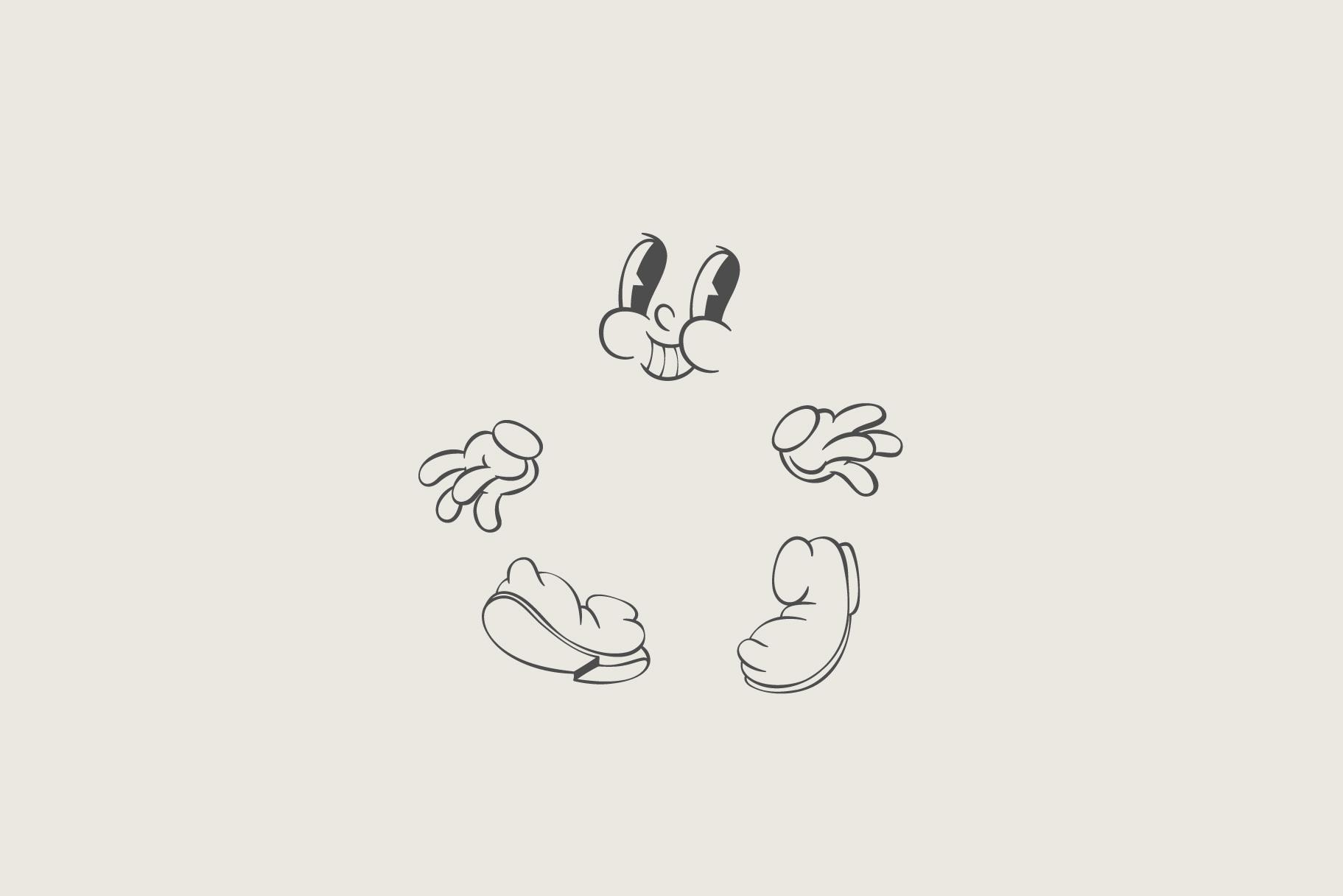 Vintage Cartoon Mascot Creator, Rubber Hose Style, Canva SVG, Logo ...