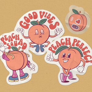 Peach Retro Groovy Mascot Clipart Download, Just Peachy Sublimation ...