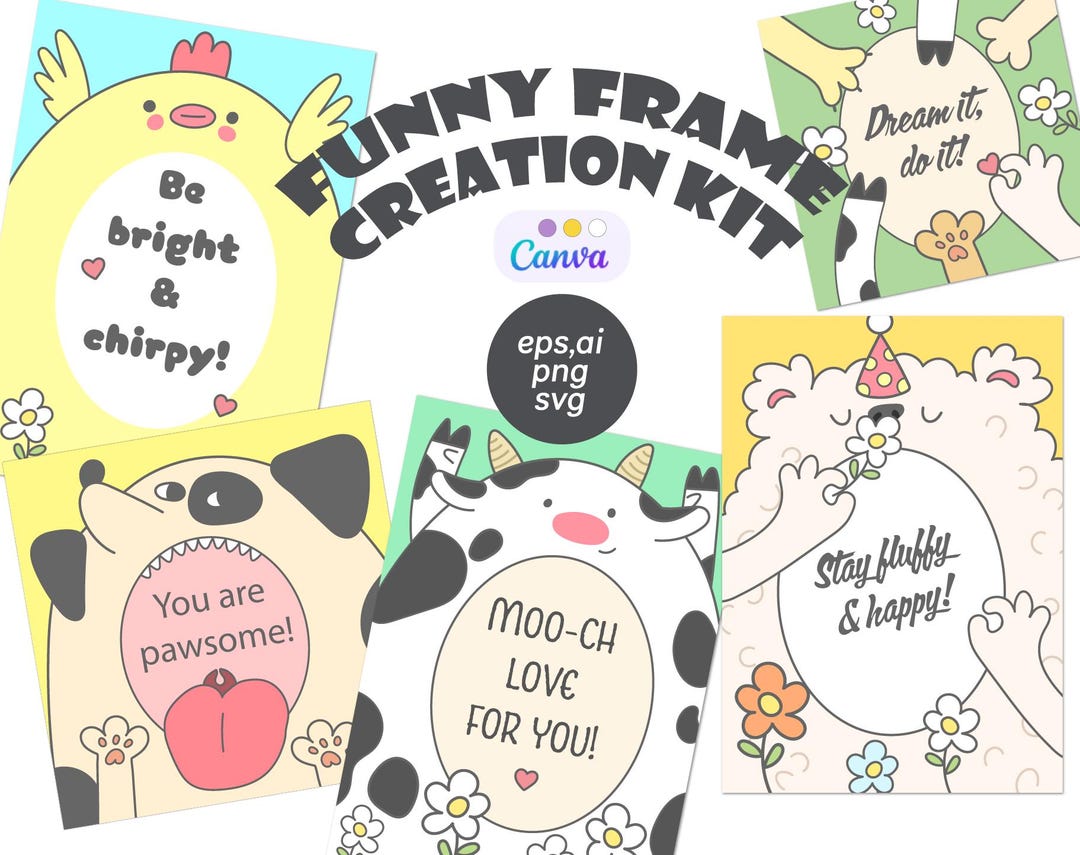 Whimsical Frames Creator, Baby Shower Invitation Template, Canva Svg ...