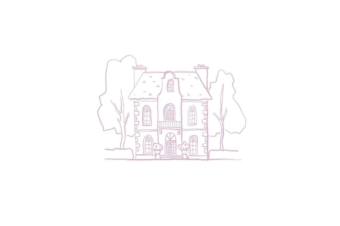Hand-drawn Grand Manor Houses, Wedding Venue Sketch, Canva Tamplate ...