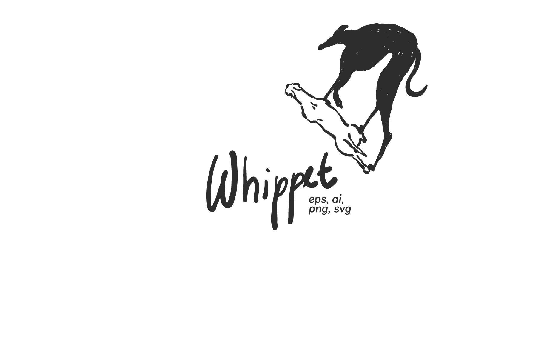 Whippet Minimalist Line Art, Eps Svg Vector, Lurcher Dogs Print ...