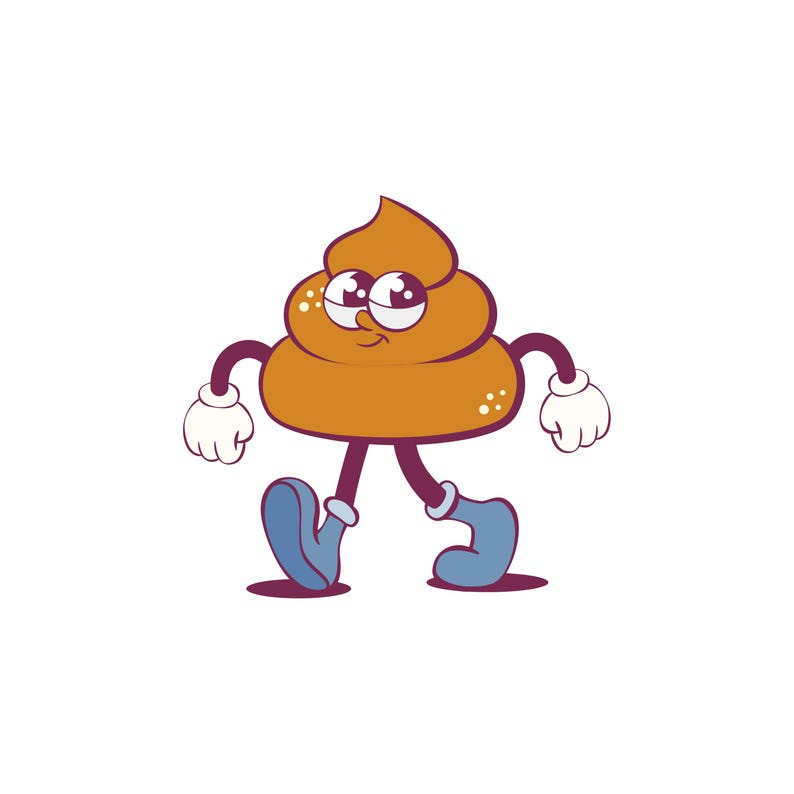 Retro Groovy Poop Mascot Creation Kit EPS, PNG, Mascot Parts, Funny ...