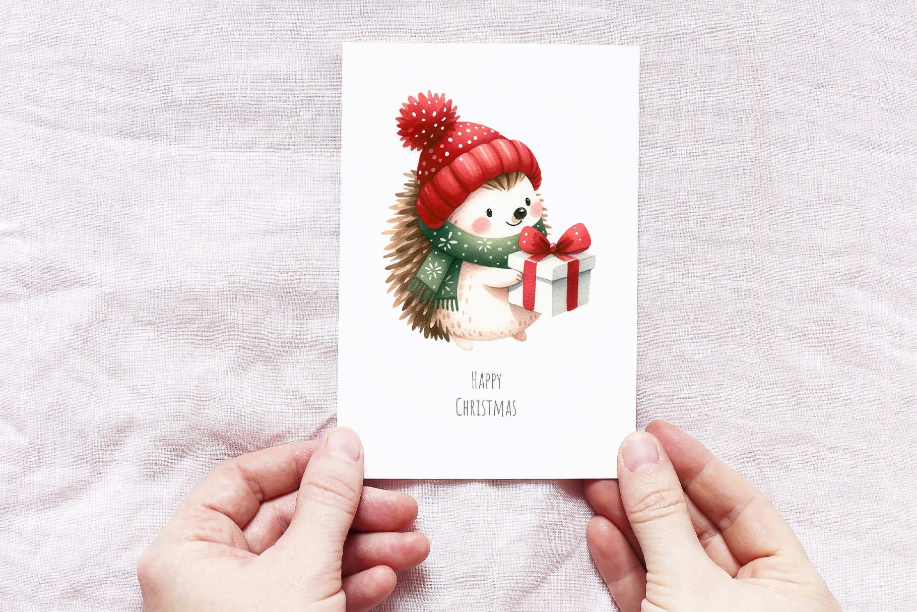 Cute Christmas Hedgehog Clipart Png Digital Download, Watercolor ...