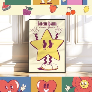 Mascot Creation Kit Bundle, Retro Groovy Mascot Characters Creator ...