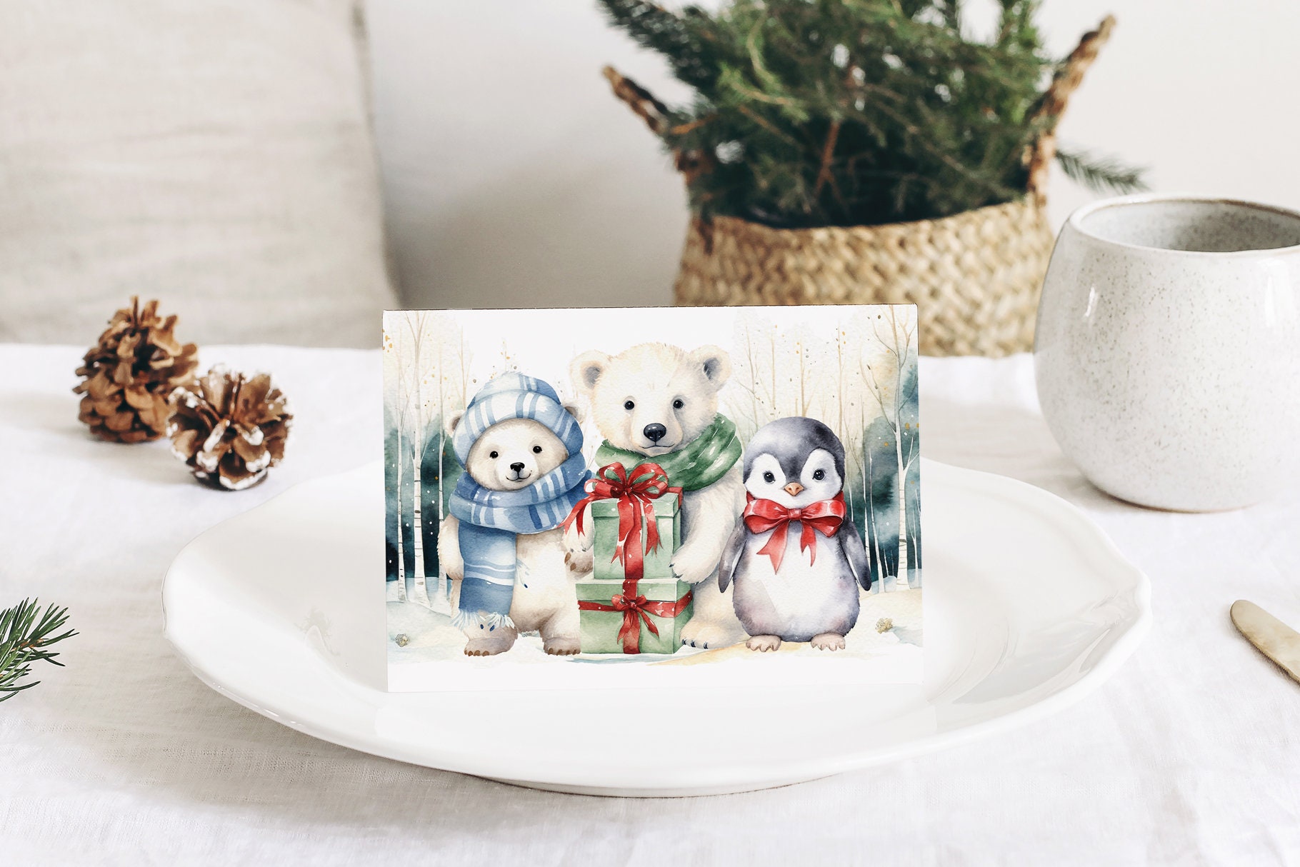 Polar Christmas Clipart Png Digital Download, Watercolor Winter ...