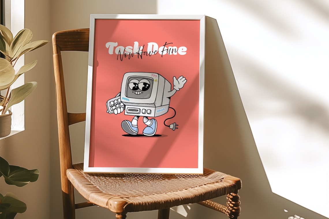 Set of Retro Mascot Characters Clipart Download, Vintage Computer ...