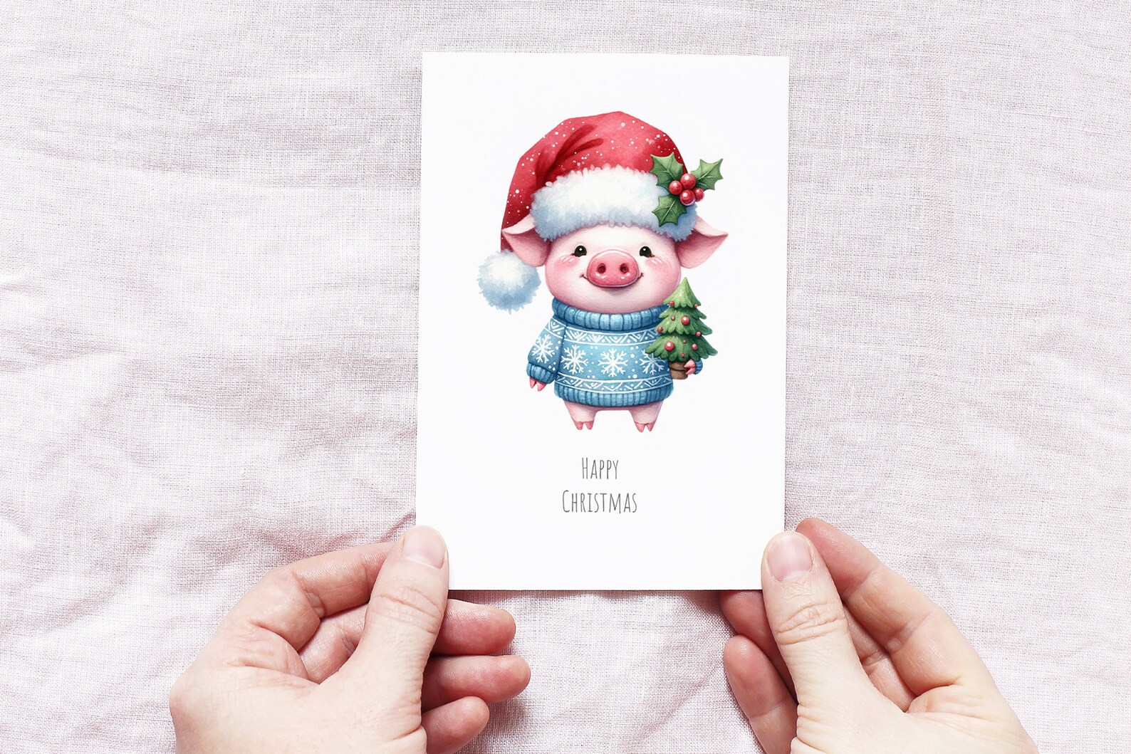 Cute Christmas Pig Clipart Png Digital Download, Rural Christmas, Farm ...