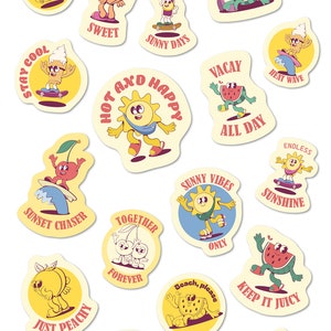 Retro Groovy Summer Mascot Characters, Sublimation Designs, Vintage ...