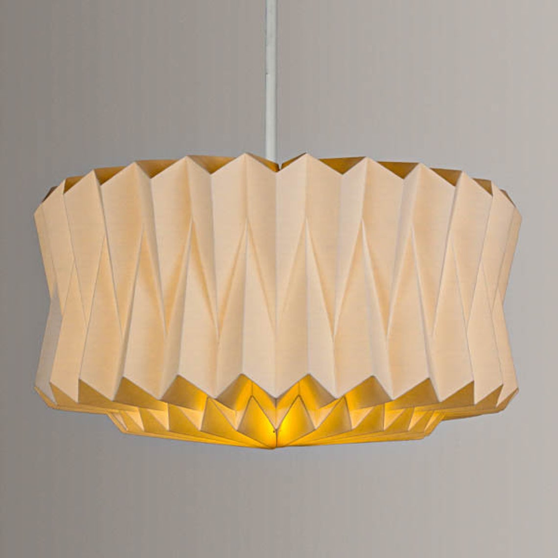 Drum Cylinder Origami Paper Lampshade - Etsy