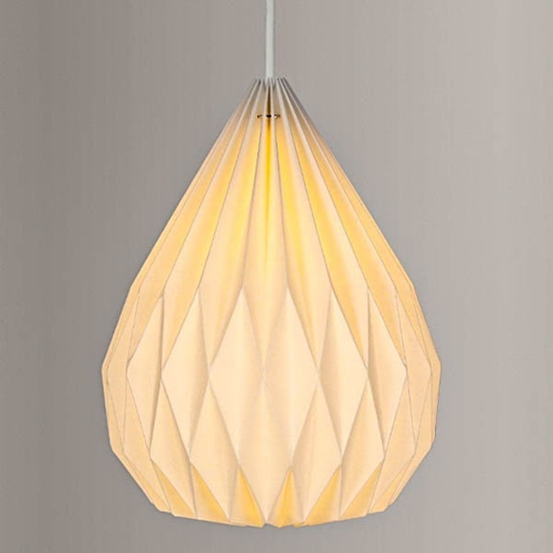 Large Snowdrop Teardrop Origami Paper Lampshade - Etsy