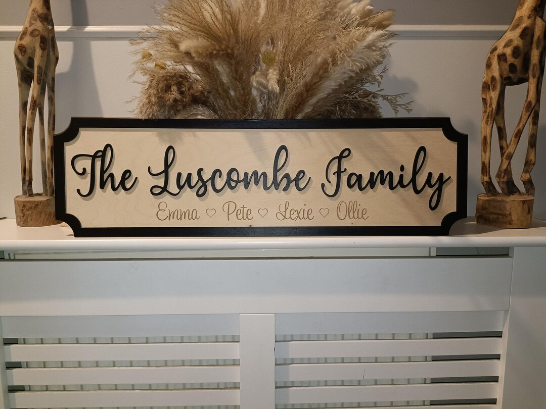 The Surname Family With Names |street Sign 3D Look |personalised Wall ...