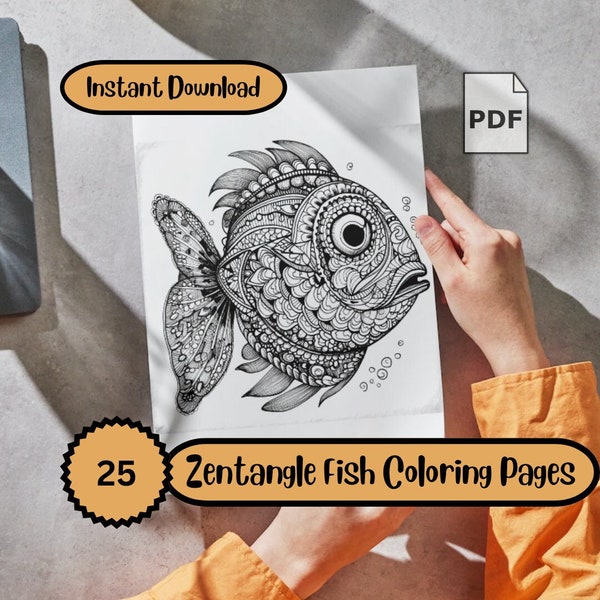 Fish Zentangle - Etsy