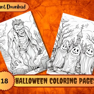 Halloween Coloring Pages, Creepy Creatures, Haunted House, Pumpkin ...