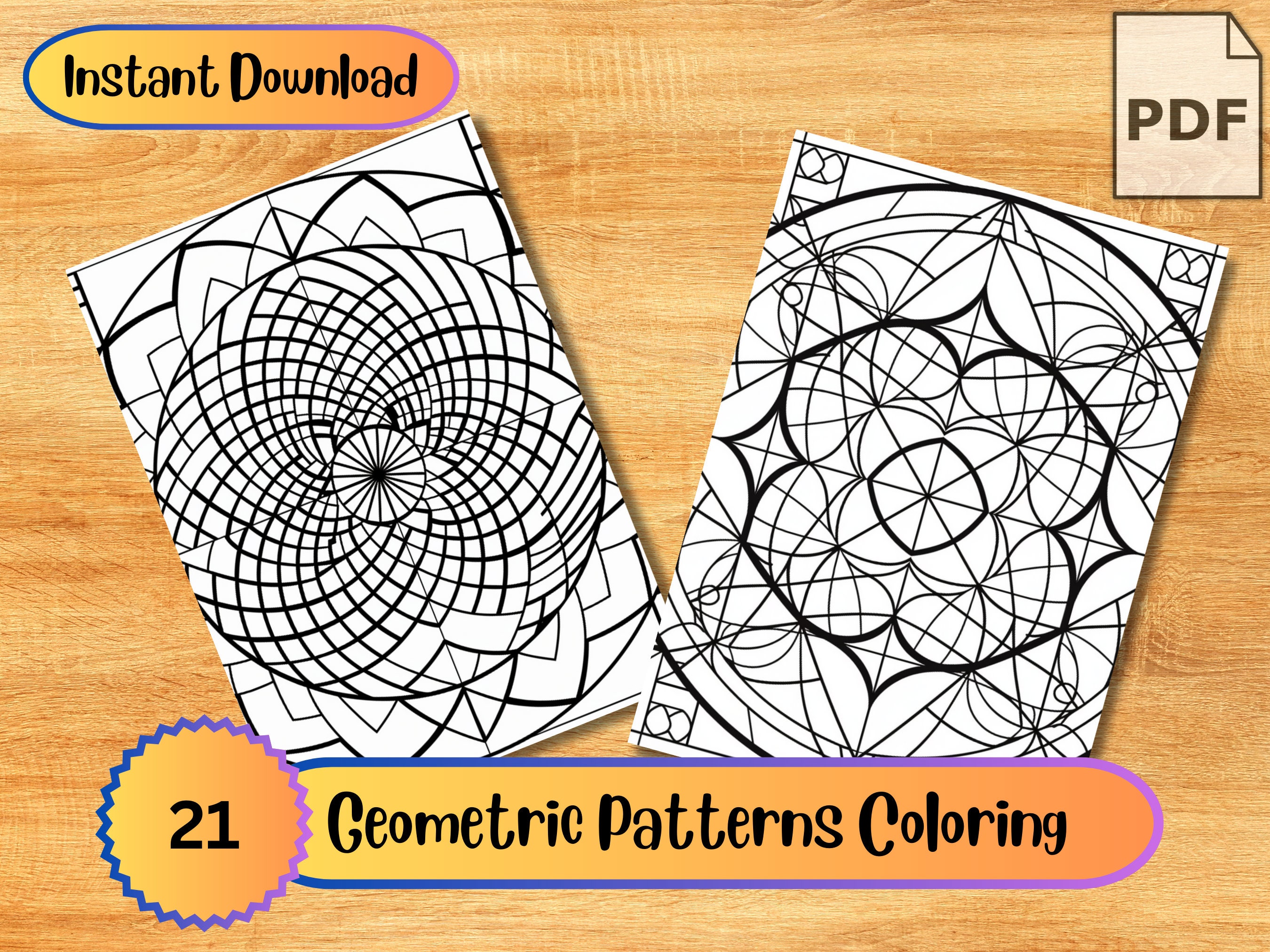Geometric Patterns Coloring Pages Collection 21 Pdf Pages Mindfulness ...