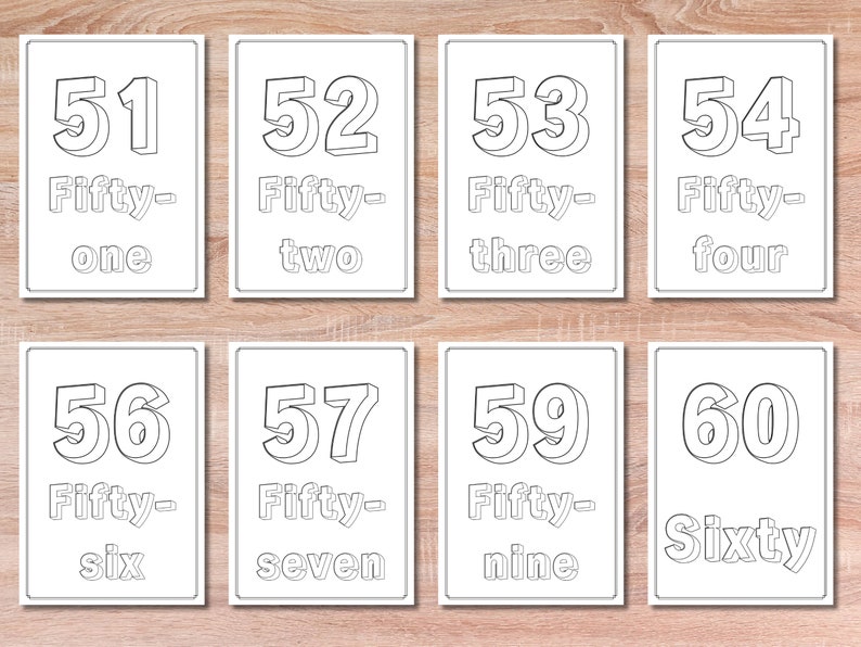 Interactive 0-100 Numbers Coloring Page Collection Instant Download 101 ...