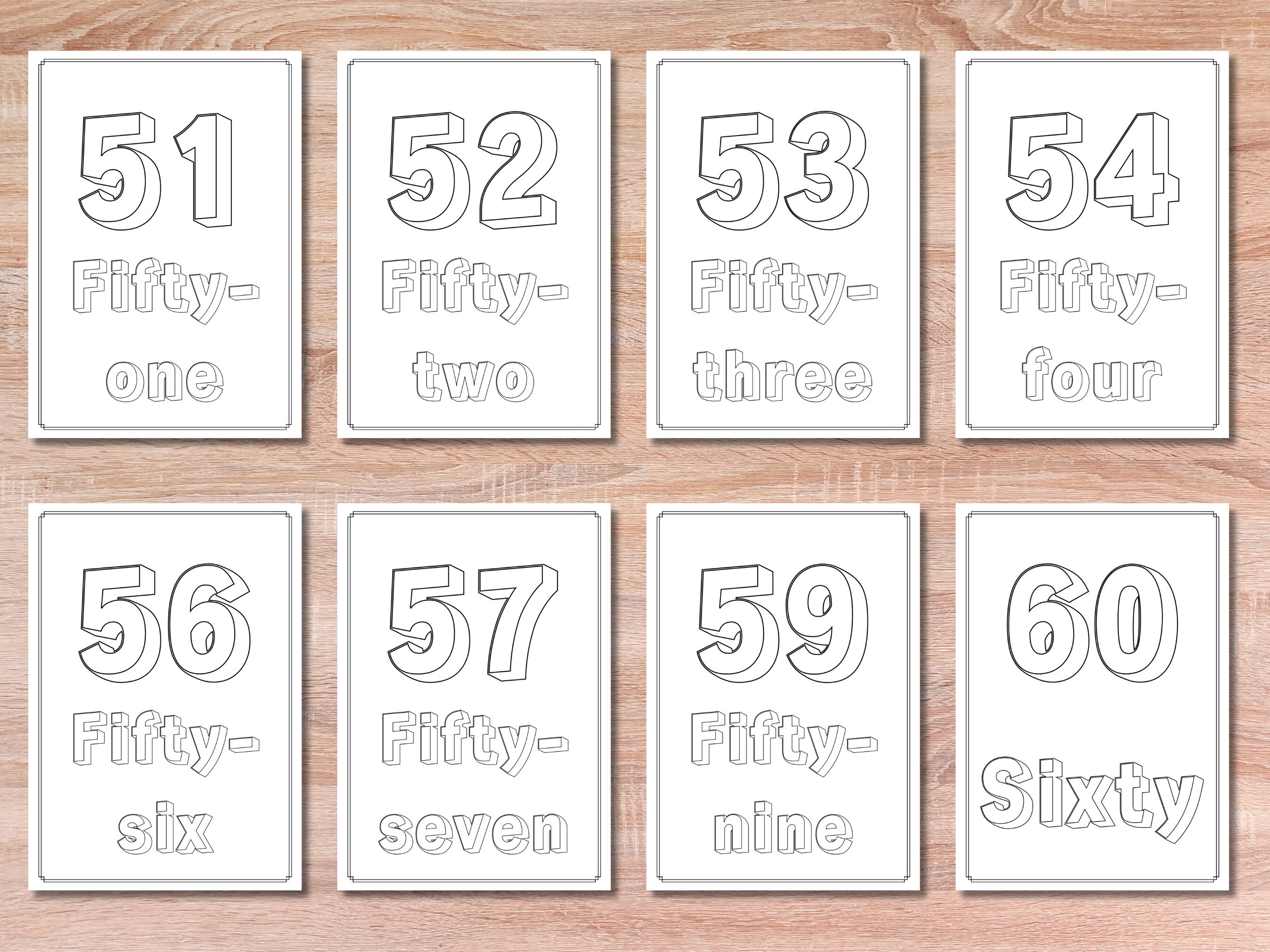 Interactive 0-100 Numbers Coloring Page Collection Instant Download 101 ...