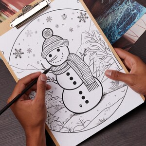 Snowman Coloring Pages, 20 Printable Instant Download Winter Snowman ...
