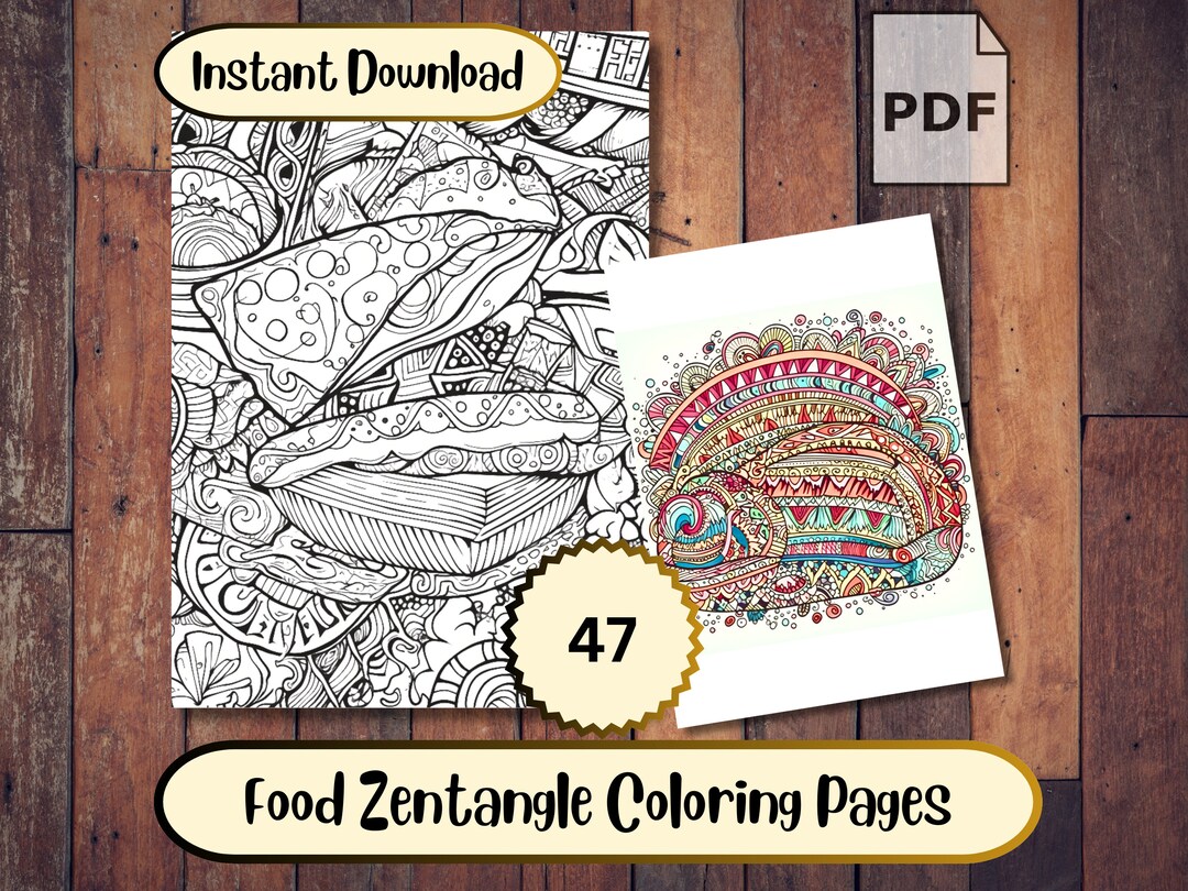 Food Coloring Pages, Instant Download, 47 PDF Food Printable Pages ...