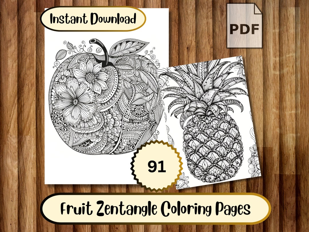Fruit Coloring Pages, 91 Printable Pdfs, Instant Download, Educational ...