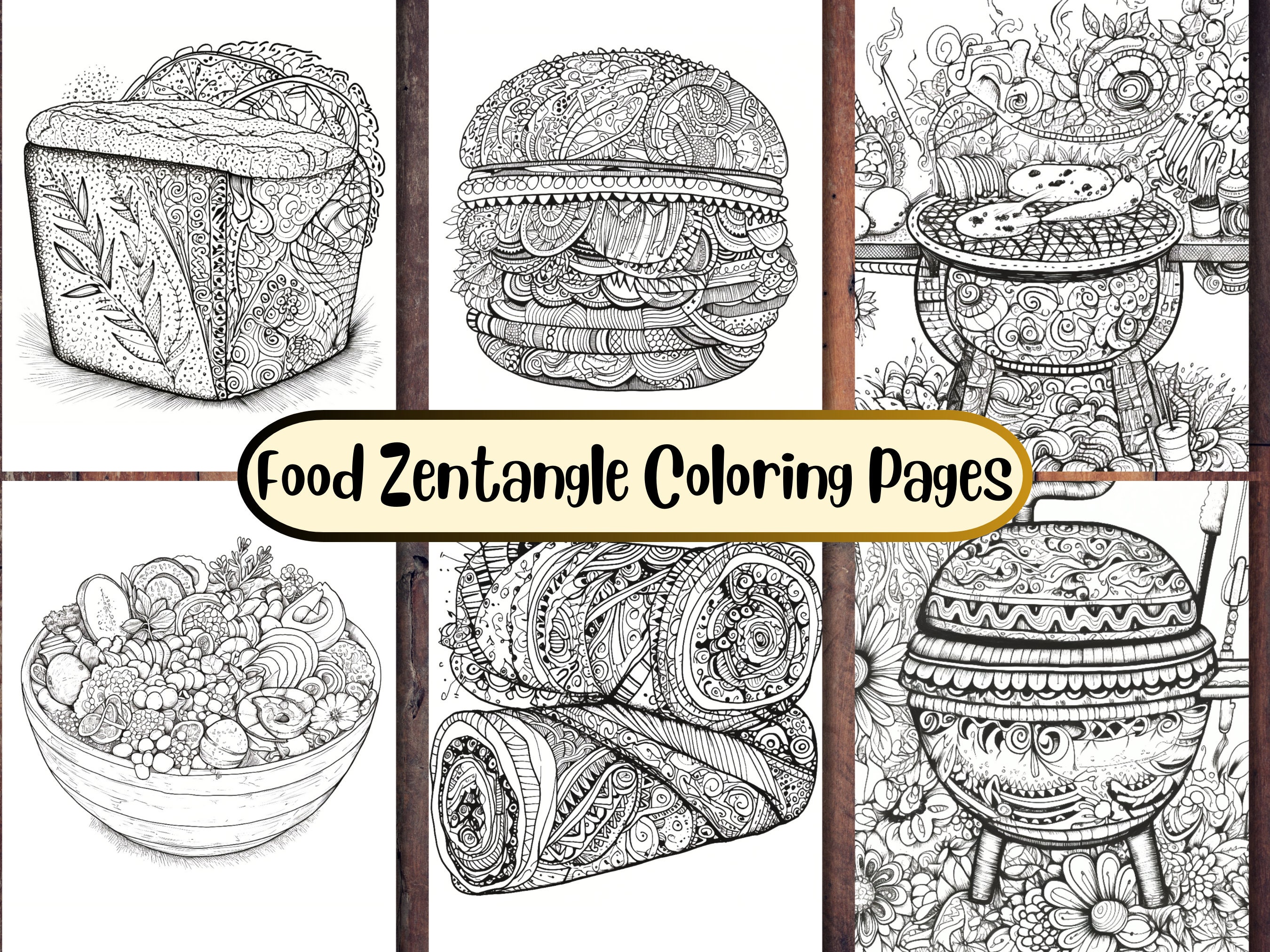 Food Coloring Pages, Instant Download, 47 PDF Food Printable Pages ...