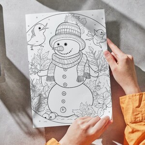 Snowman Coloring Pages, 20 Printable Instant Download Winter Snowman ...