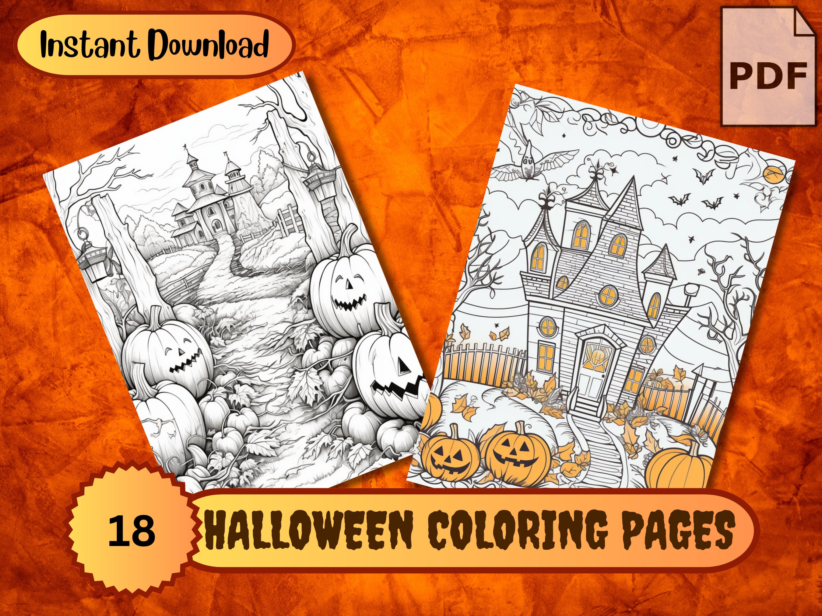 Halloween Coloring Pages, Creepy Creatures, Haunted House, Pumpkin ...