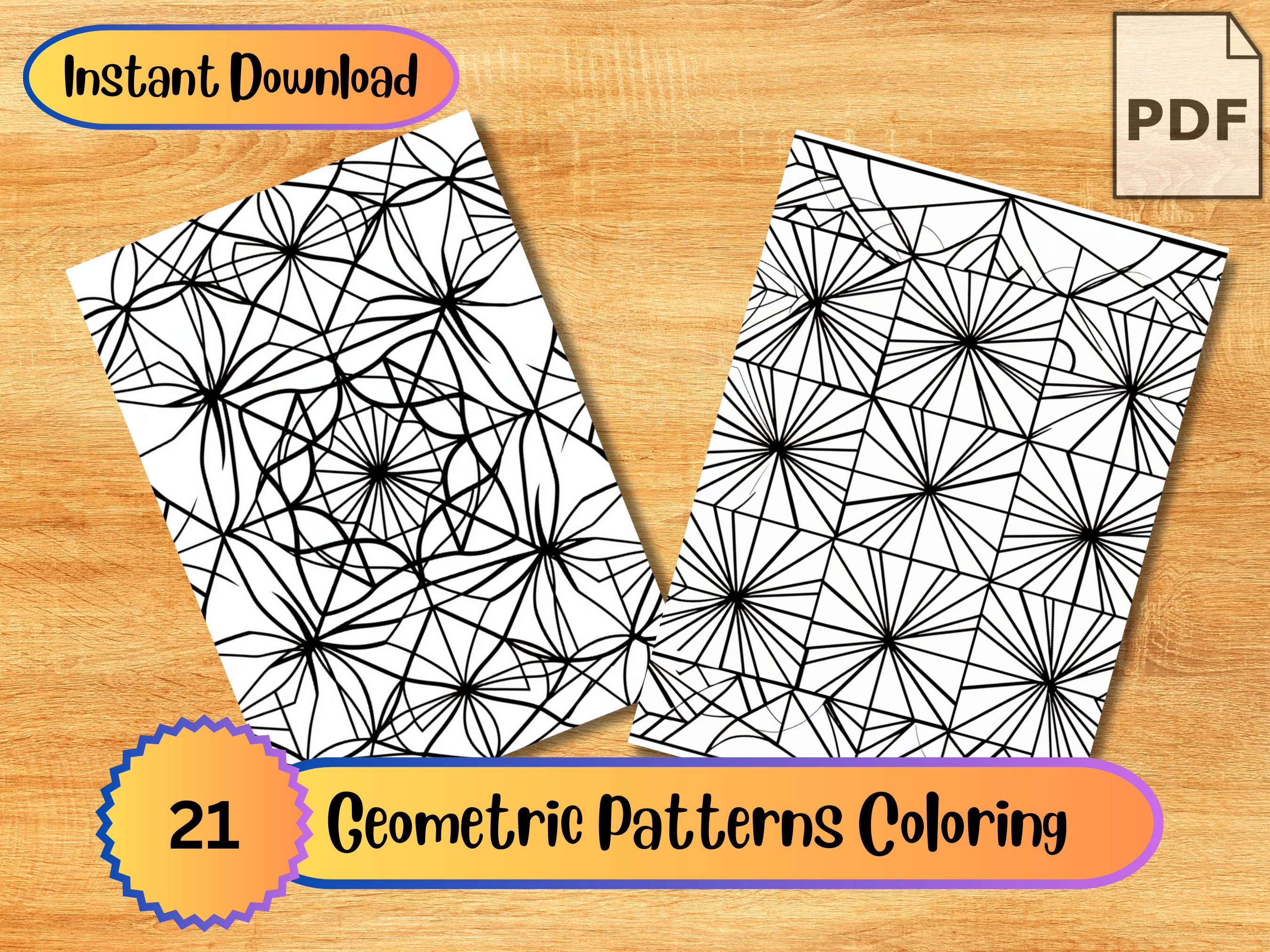 Geometric Patterns Coloring Pages Collection 21 Pdf Pages Mindfulness ...