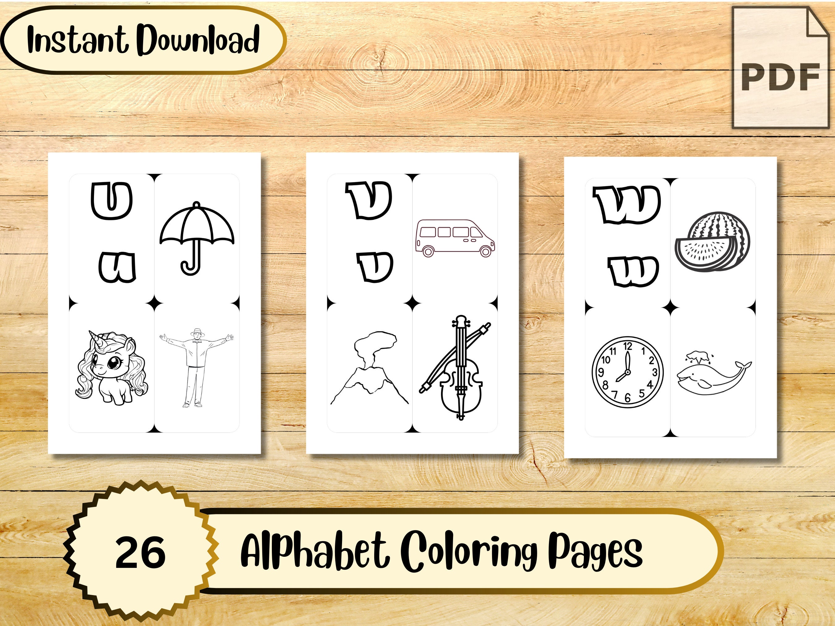 Fun Alphabet Coloring Pages Educational ABC Activities Kids ABC ...