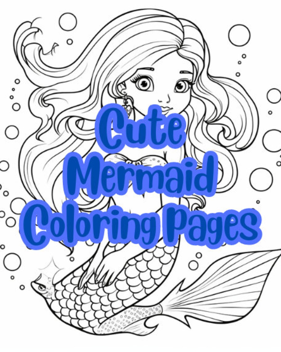 Cute Mermaid Coloring Pages Bundle 21 PDF Pages Printable - Etsy