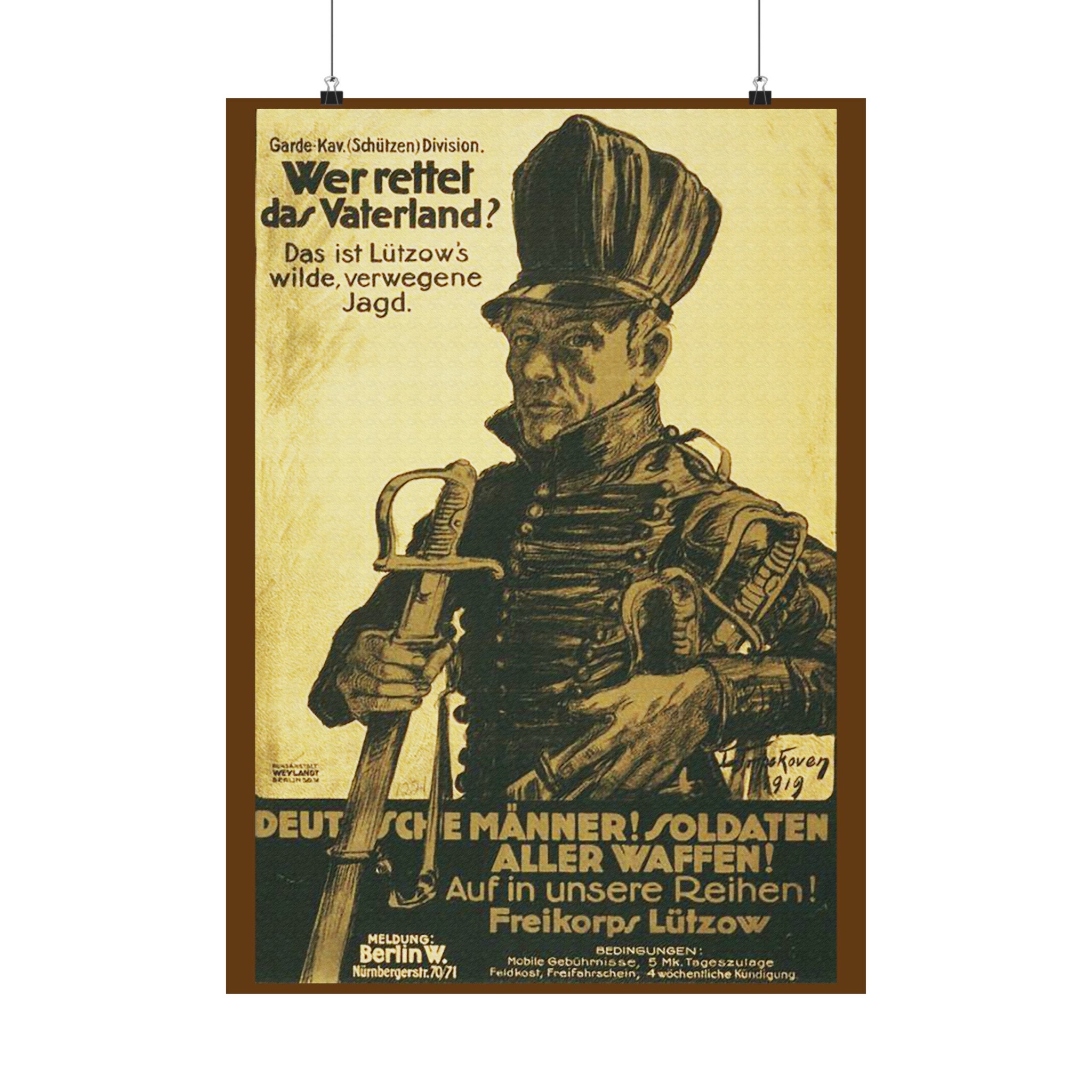 Freikorps Lützow, 1919...premium Matte Poster - Etsy
