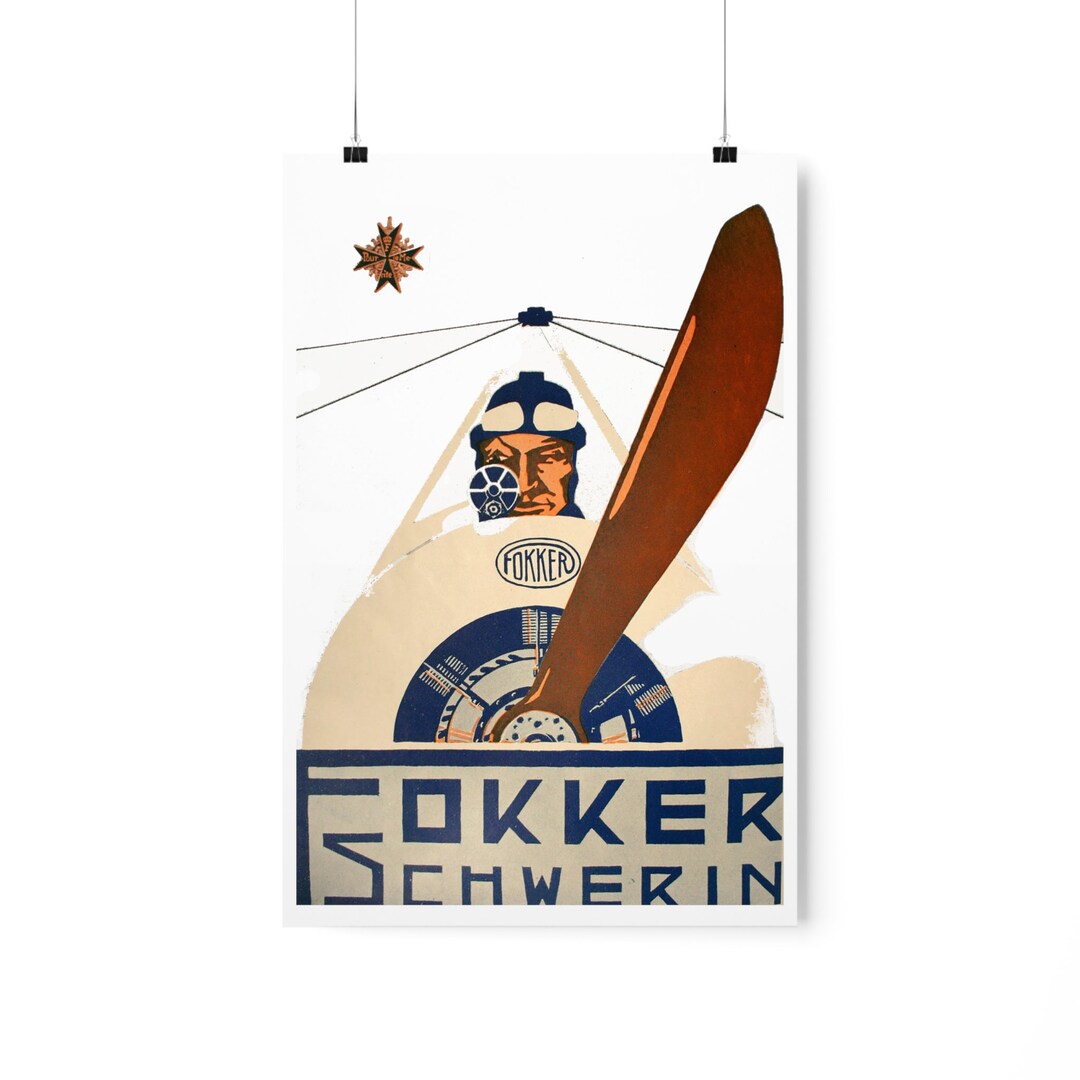 German Pilot Featured in WWI Airplane Factory Ad...premium Paper Poster ...