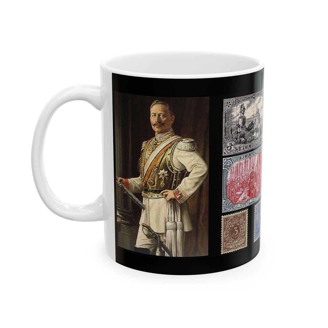 Kaiser Wilhelm II Postage Stamps Ceramic Mug, German Empire Coffee Cup ...