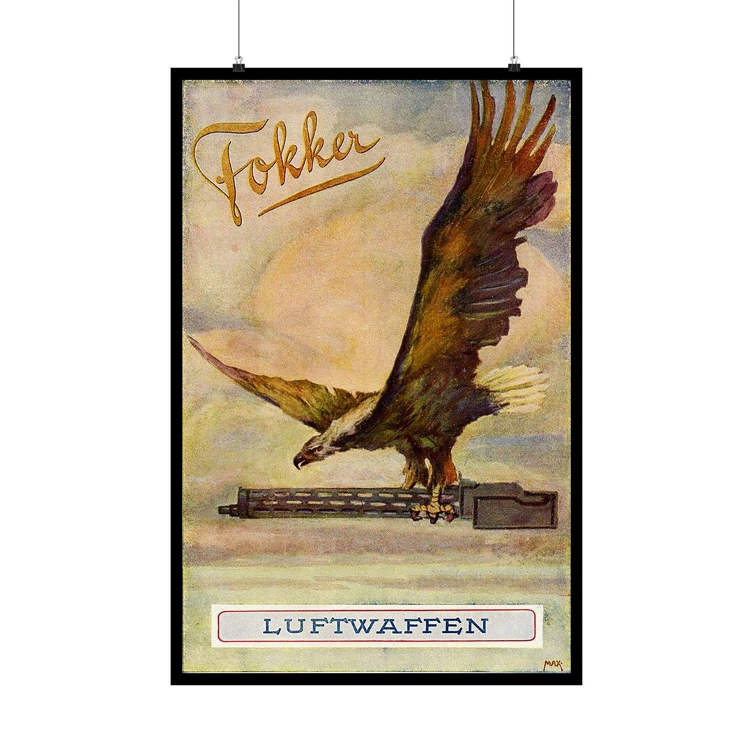 Fokker WWI Ad Poster, German Eagle Biplane Art Print - Etsy
