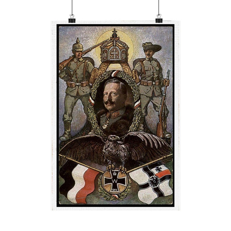 WWI German East Africa Poster: Kaiser Wilhelm, Eagle & Iron Cross - Etsy