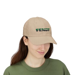 Embroidered Fendt Logo Classic Dad Cap, Vintage Antique Brass Buckle ...
