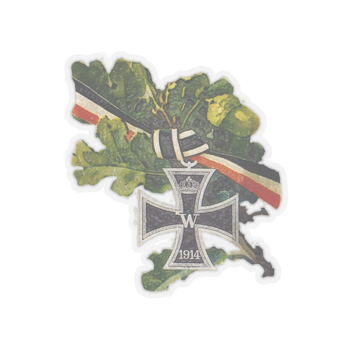 German 1914 Iron Cross With Flag...sticker - Etsy