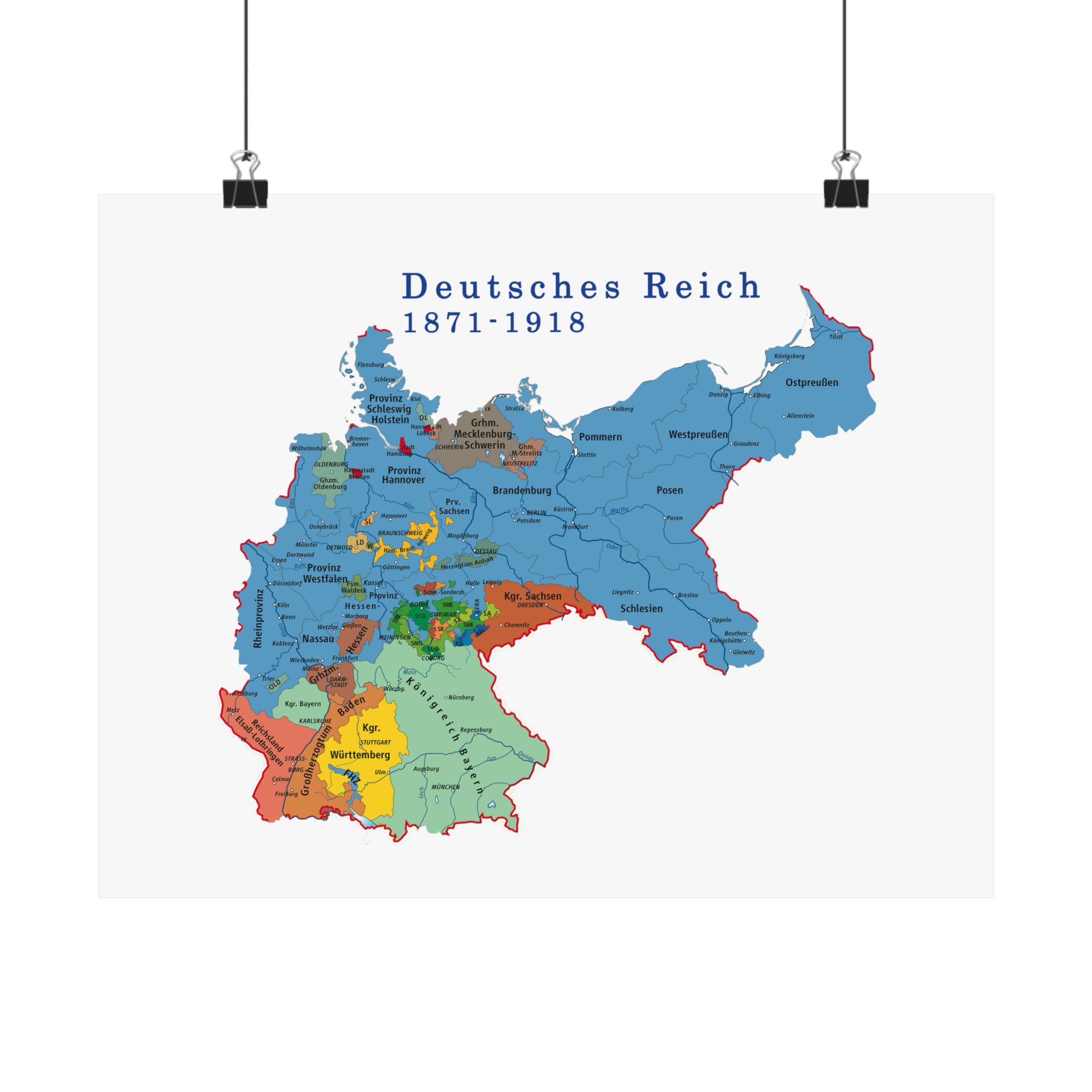 Map of Germany, 1871 to 1918...matte Horizontal Posters - Etsy