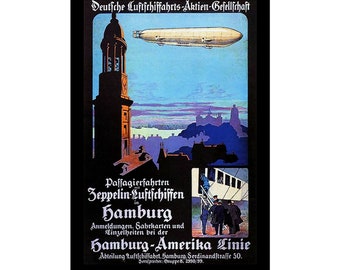 Vintage Zeppelin Airship Aviation Poster Print A3/A4 - Etsy