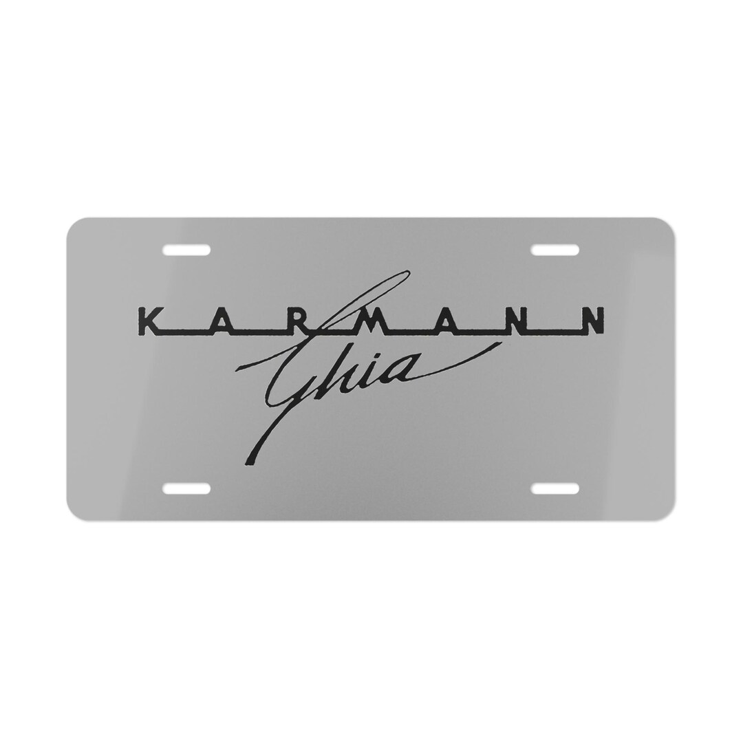 Karmann Ghia Logo Vanity Plate, Black on Grey, Retro Car Accessory - Etsy