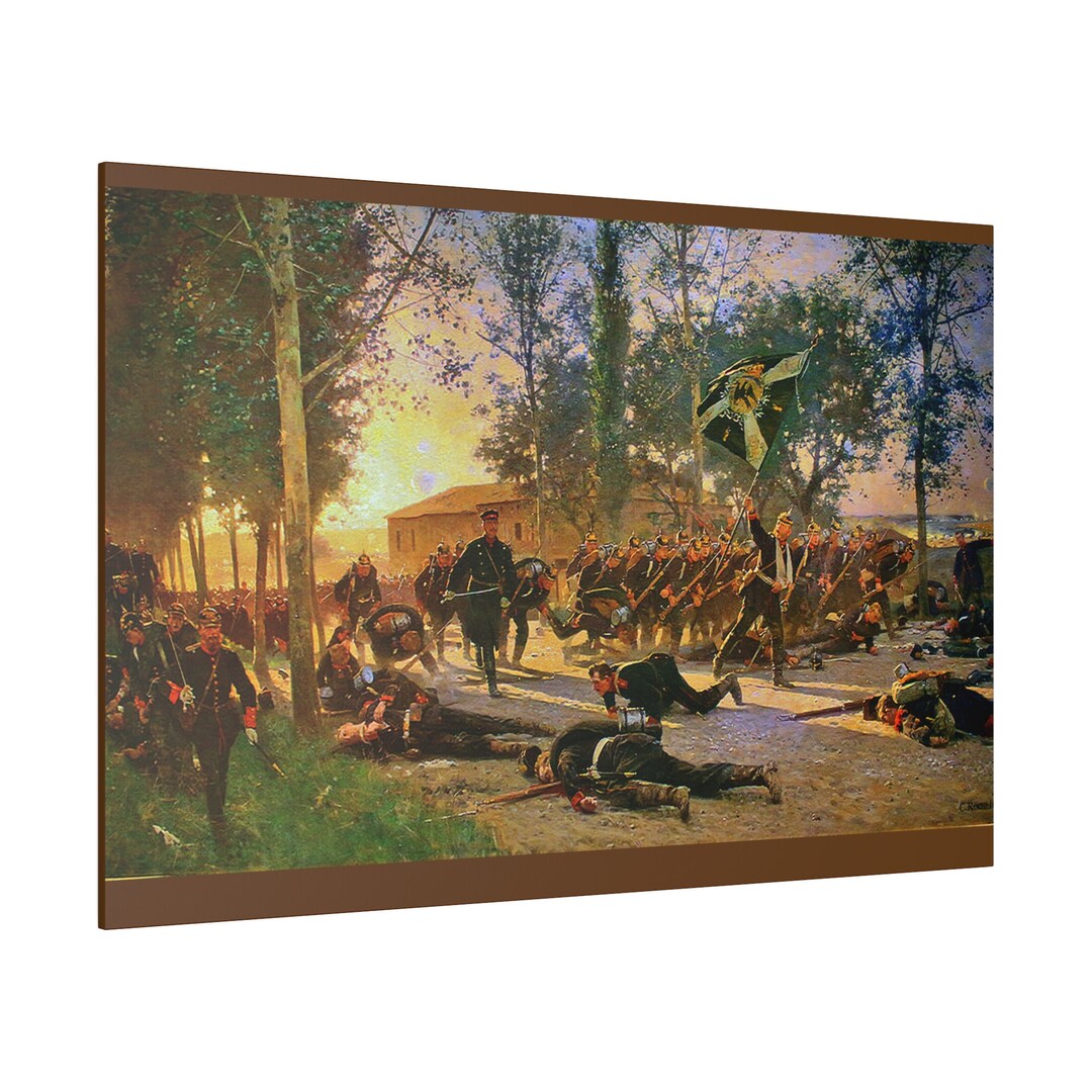Carl Röchling, Prussian Soldiers at Gravelotte, 1870...matte Canvas ...